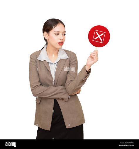 Business Woman Is Holding A Checkbox A Concept Of Decision Making