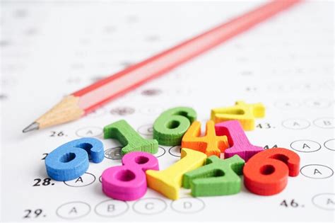 Premium Photo Math Number With Pencil On Answer Sheet Test Choice For