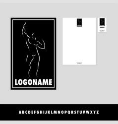 Posing Athlete Strong Bodybuilder Man Showing His Vector Image