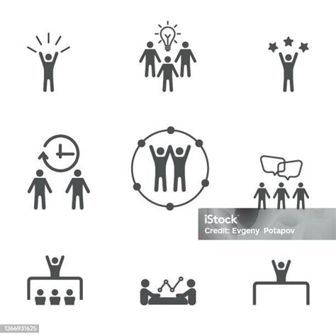 비즈니스 관리 아이콘 세트의 최소 팀워크 편집 가능한 스트로크 명성에 대한 스톡 벡터 아트 및 기타 이미지 명성 벡터 아이콘 Istock