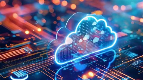 Cloud Computing Technology Concept Futuristic Global Network Interface