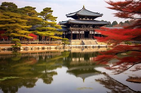 秋天佛教神社公园的美丽景观高清图片下载 正版图片600431448 摄图网