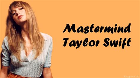 Taylor Swift Mastermind Lyrics Youtube