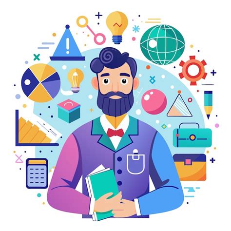 Flat Style Vector Illustration Of A Mathematician Premium Ai