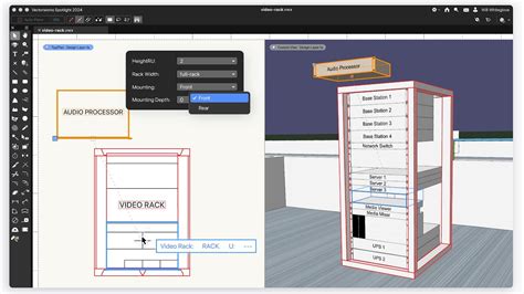 Connectcad 3d Rack Workflow Panel Visualization Vectorworks 2024 Youtube