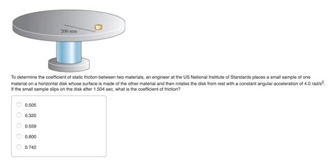 Solved Mm To Determine The Coefficient Of Static Chegg