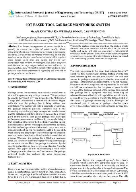 pdf irjet iot based tool garbage monitoring system