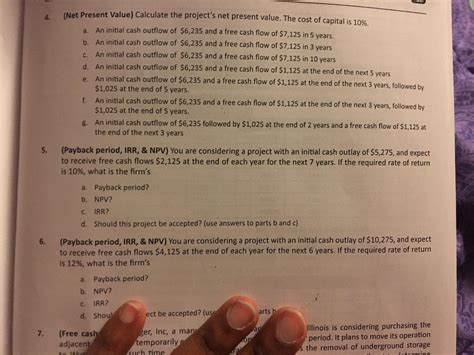 solved net present value calculate the project s net