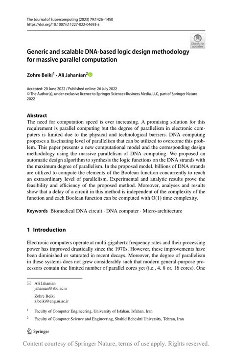 Generic And Scalable Dna Based Logic Design Methodology For Massive