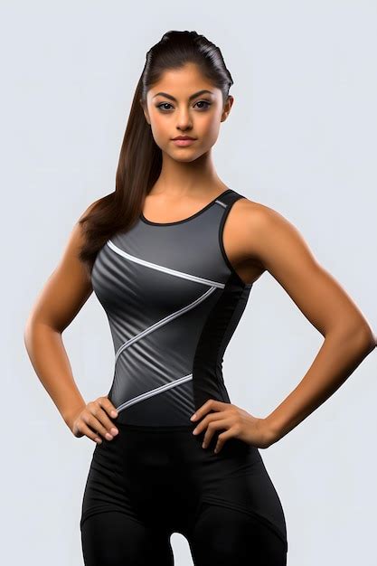 Premium Ai Image Girl Full Body Standing In Gymnastics Uniform