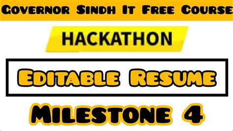 Giaic Hackathon Milestone 4 Editable Resume Builder Hackathon
