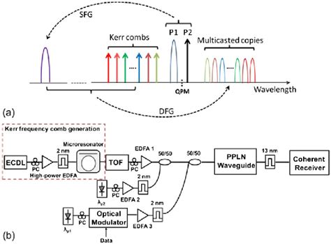 a concept diagram of optical multicasting based on kerr frequency