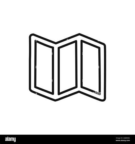 Folded Paper Icon Linear Vector Graphics Sign Or Symbol Set For Web App