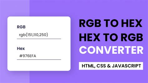 Rgb To Hex Hex To Rgb Converter With Javascript Coding Artist