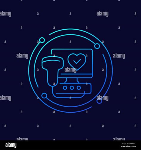 Cardiac Ultrasound Scanner Echocardiogram Icon Stock Vector Image And Art Alamy