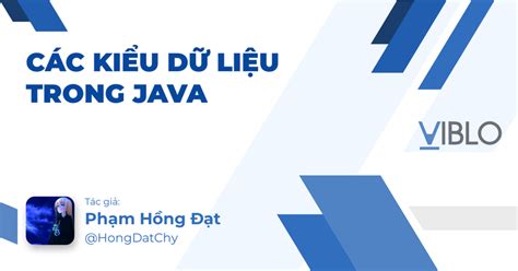 Các Kiểu Dữ Liệu Trong Java