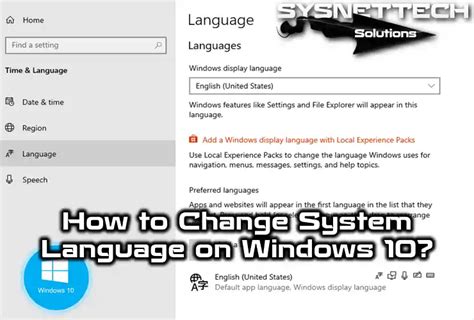 How To Change The System Language On Windows