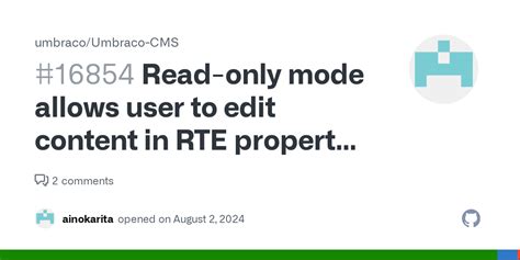 Read Only Mode Allows User To Edit Content In Rte Property Editor · Issue 16854 · Umbraco