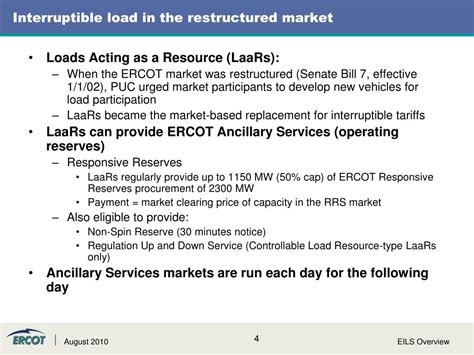 PPT ERCOT Emergency Interruptible Load Service PowerPoint Presentation ID
