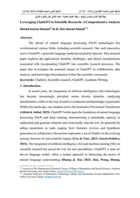 PDF Leveraging ChatGPT In Scientific Research A Comprehensive Analysis