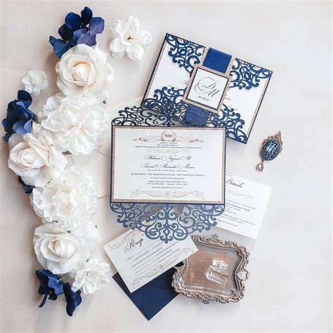 Royal Blue Wedding Invitation 60 Photos