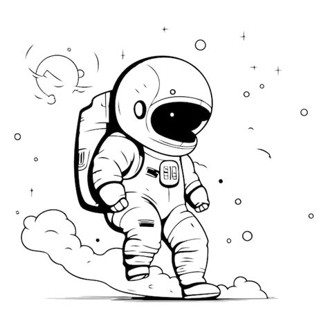 Premium Vector Astronaut In Outer Space Cartoon Character