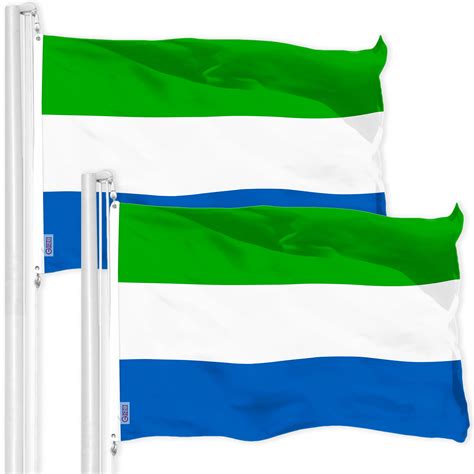 G128 2 Pack Sierra Leone Sierra Leonean Flag 3x5 Ft Liteweave Pro