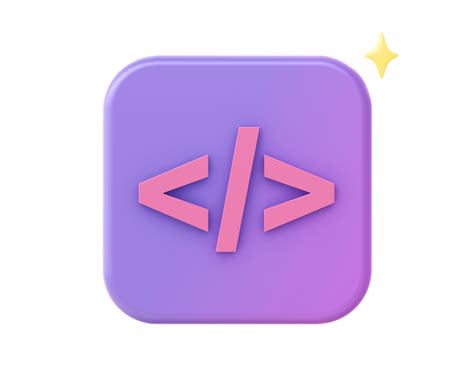 3d Render Of Purple Web Programming And Coding Icon For Ui Ux Web Mobile Apps Social Media Ads
