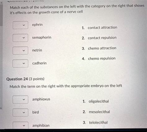 Solved Match Each Of The Substances On The Left With The Category On