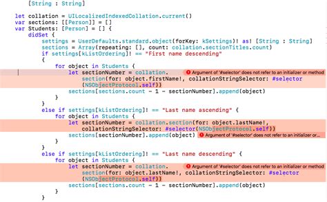 Ios Argument Of Selector Does Not Refer To An Initializer Or Method In Stack Overflow