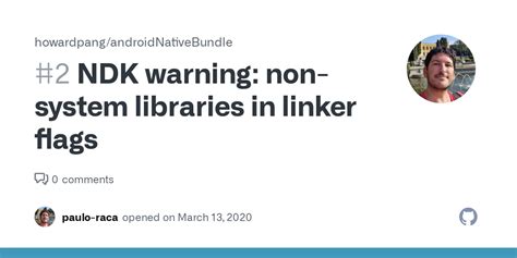 ndk warning non system libraries in linker flags · issue 2 · howardpang androidnativebundle