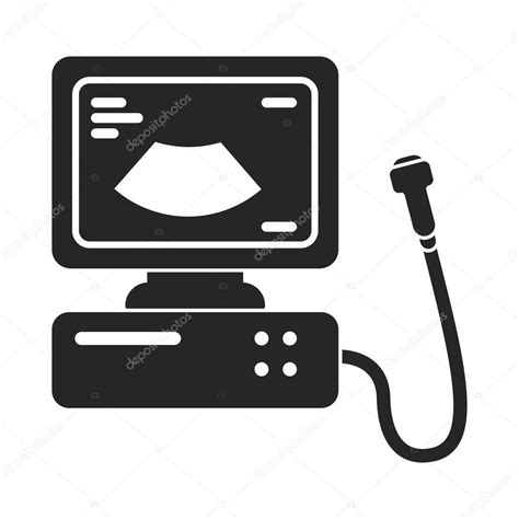Ultrasound Diagnostic Icon In Black Style Isolated On White Background Pregnancy Symbol Stock