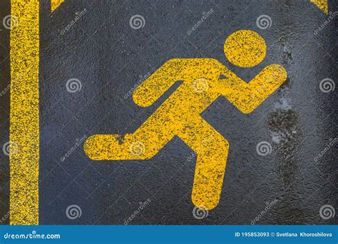 A Treadmill Sign On The Pavement That Is For Running Walking Or Jogging Only Stock Image