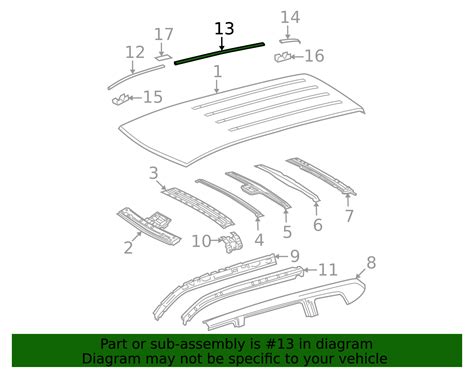 2008 2013 Toyota Highlander Drip Molding 75555 0e041 Oem Parts Online