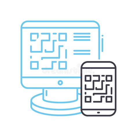 Qr Code Reader Line Icon Outline Symbol Vector Illustration Concept Sign Stock Vector