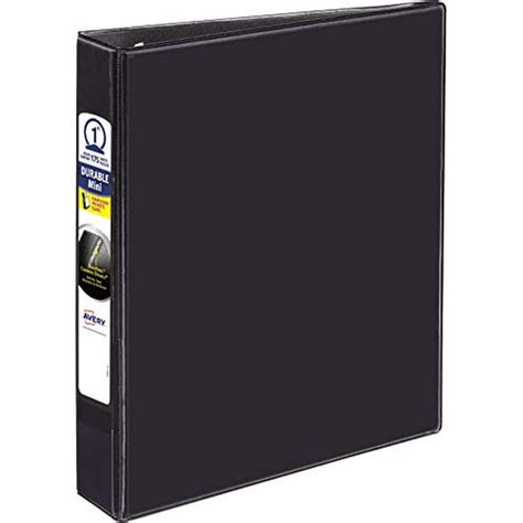 avery mini durable view binder with 1 rings 175 sheet capacity black 5 1 2 x 8 1 2 17167