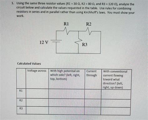 In The Three Resistor Circuit Diagram Shown At Right R1