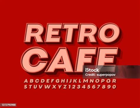 3d 구식 알파벳 편지와 숫자벡터 트렌디 한 기호 복고풍 카페 0명에 대한 스톡 벡터 아트 및 기타 이미지 0명 고풍스런 광고 Istock