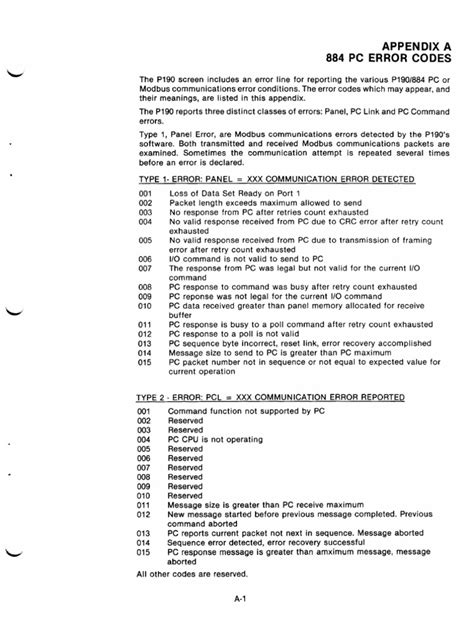 884 Prog Guide Error Codes And Password Operations Pdf Network Packet