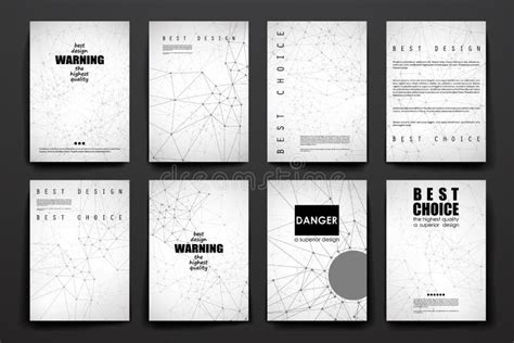 Set Of Brochure Poster Design Templates In Molecular Structure Style