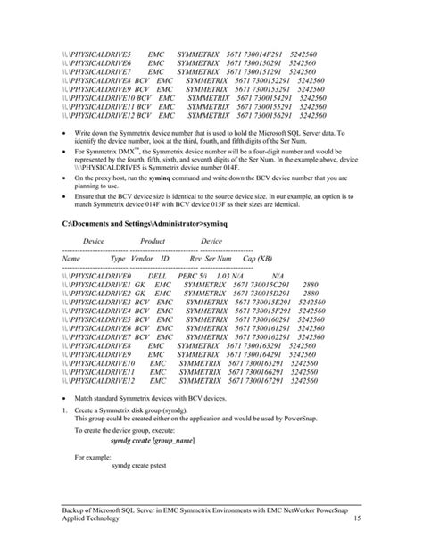 Backup Of Microsoft Sql Server In Emc Symmetrix Environments Pdf Databases Computer