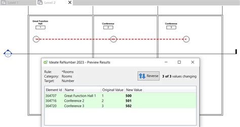 selection methods using ideate renumber to select split level rooms