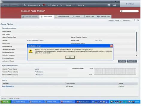 Error With Football Manager Game Techyv