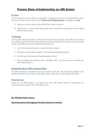 The Process Steps Of An LMS Systems DOCX Operating Systems Computer Software And Applications