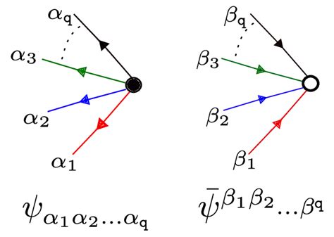 graphical notation for the wavefunction ψ and its conjugate ¯ ψ