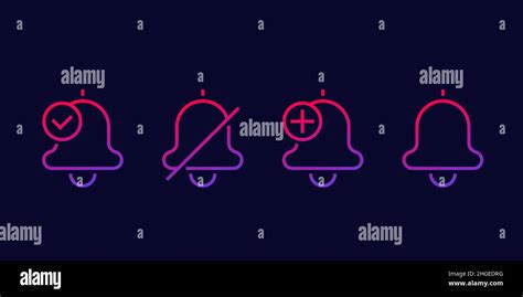 Notification Line Icons For Apps And Web Stock Vector Image And Art Alamy