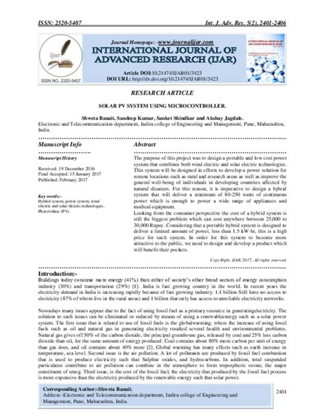 pdf solar pv system using microcontroller