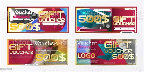 선물 바우처 골드 템플릿 색상 인증서입니다 배경 디자인 쿠폰 초대장 통화입니다 벡터 일러스트 레이 션 0명에 대한 스톡 벡터 아트 및 기타 이미지 Istock
