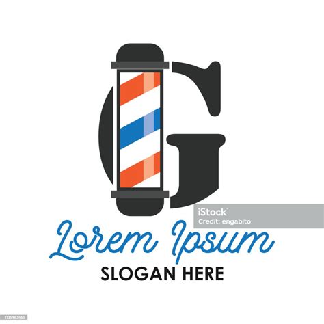 슬로건태그 라인 벡터 일러스트 레이 션을 위한 G 알파벳 및 텍스트 공간을 가진 이발소 아이콘 가위에 대한 스톡 벡터 아트 및 기타 이미지 Istock