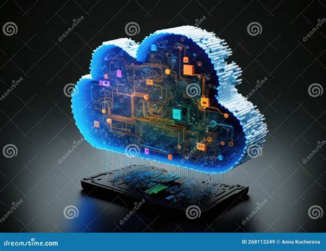 Cloud Shaped Computer Circuit Board Symbolizing The Connection Between Cloud Computing And